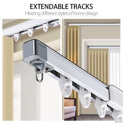 Cina ISO9001 Telescopic Curtain Track Extendable Ceiling Mounted Curtain Rod Runner Rollers Holder Rails Track in vendita