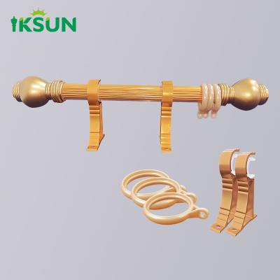 Cina hot selling curtain walls accessories holder aluminum single long curtain rod set and rails in vendita