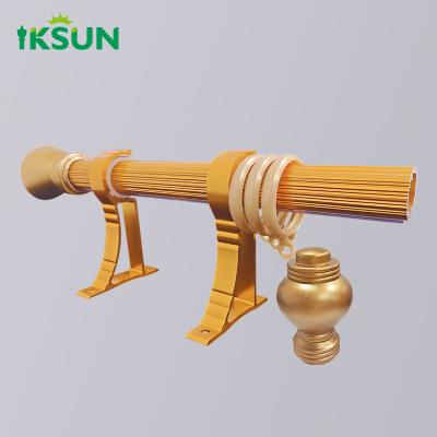 Cina Curtain Roman rod thickened aluminum alloy curtain track Nordic simple mute perforated bracket side mounted single rod in vendita
