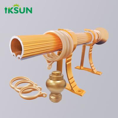 Cina Curtain Roman rod thickened aluminum alloy curtain track Nordic simple mute perforated bracket side mounted single rod in vendita