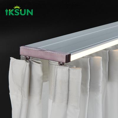 Cina Moderna luce a nastro a led doppia cortina di pista privacy appesa avvitatore riparazione ferrovia tende di pista in vendita