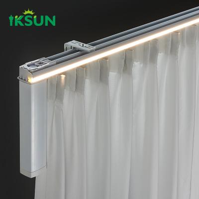 Cina Smooth Silent  Electric Curtain Track Light  Linear Electrophoresis LED Strip Rail System  For Bay Windows in vendita