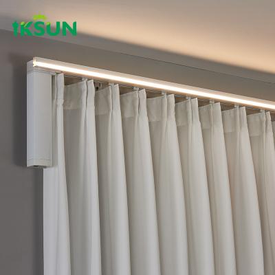 Cina Easy Assembled  Electric Curtain Led Strip Light Track Sliding Aluminum  Curtain Rail   For Restaurant in vendita