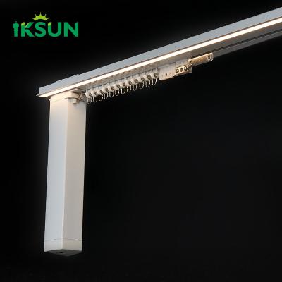Cina Customizable Aluminum Electric Curtain  Track With Led-Lights  Silent Sliding Stage  Hotel Curtain Rail in vendita