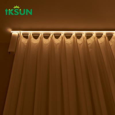Cina Durable LED Light Strip Electric Track System  Aluminum Hidden Curtain Rail  For Resturant in vendita