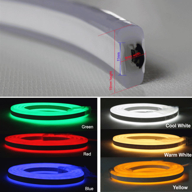 dimensione della luce principale del tubo al neon