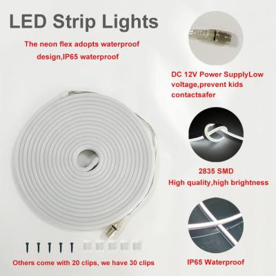 China Luzes de néon flexíveis de néon da corda das luzes de tira SMD2835 do diodo emissor de luz da cor branca DC12V para a decoração à venda