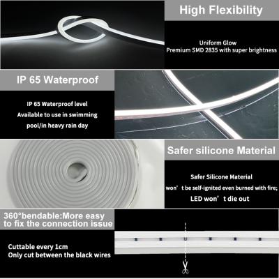 China Luzes de néon flexíveis de néon da corda das luzes de tira SMD2835 do diodo emissor de luz da cor branca DC12V para a decoração à venda