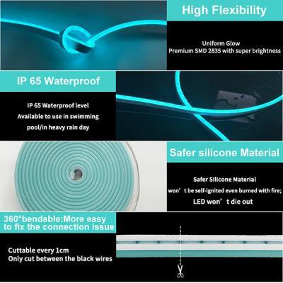 China LEIDEN van het meer van Blauwe 5X12mm Silicone Licht van de het Neonkabel Neonflex waterproof IP65 het Flexibele Te koop