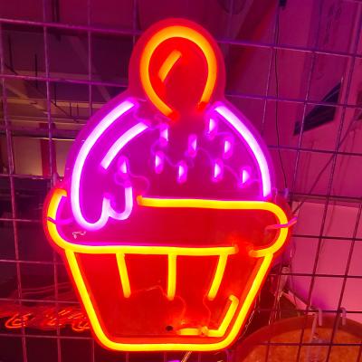 China Ice Cream Dessert Silica Gel Cuttable Neon Signs Western Restaurant Sign 8×12mm for sale