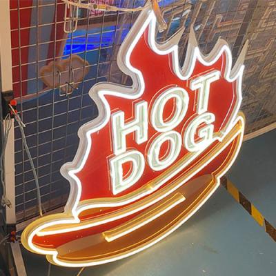China Hot dog neon signs coffee shop neon sign hot dog zone led light sign for sale