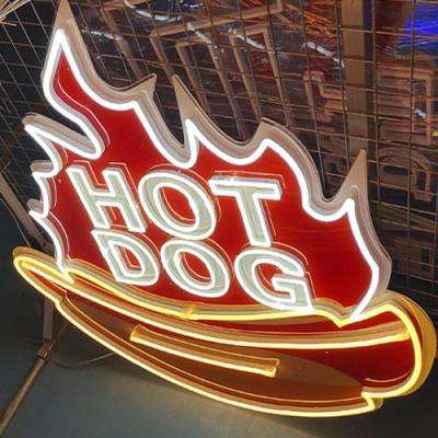 China Hot dog neon signs coffee shop neon sign hot dog zone led light sign for sale