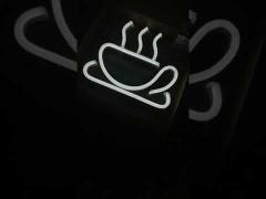 Kundenspezifische Logotext-Bildleuchtreklame für Hauptkaffeetassebüro