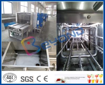 China Juice Bottle Plastic Crate Washing Machine , Stainless Steel Crate Washer Machine for sale