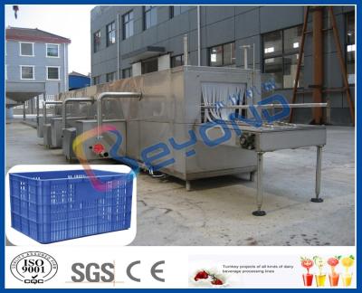China Juice Bottle Plastic Crate Washing Machine , Stainless Steel Crate Washer Machine for sale