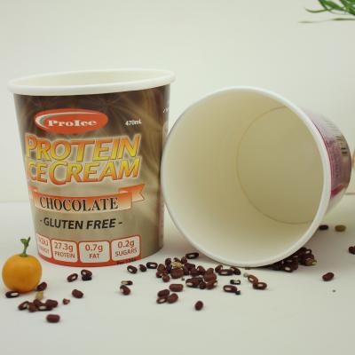 Cina Coppa di carta per gelati ecologica con coperchio contenitore di yogurt surgelato da 475 ml in vendita