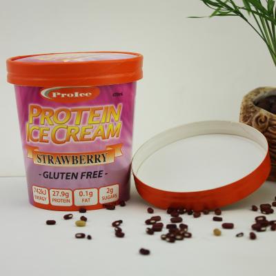 Cina Coppa di carta per gelati ecologica con coperchio contenitore di yogurt surgelato da 475 ml in vendita