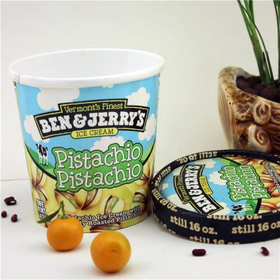 Cina 475 ml di tazza di carta per gelati con coperchio in vendita