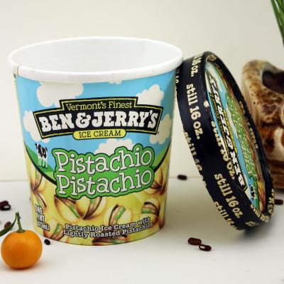 Cina 475 ml di tazza di carta per gelati con coperchio in vendita