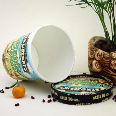 Cina 475 ml di tazza di carta per gelati con coperchio in vendita
