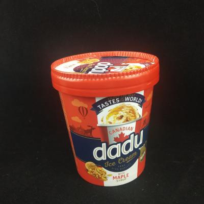 Cina 475 ml di vasche biodegradabili per gelati con coperchio, 520 ml di scodella di carta per gelati in vendita