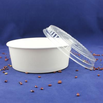 Cina ciotola per insalata in carta artigianale usa e getta con tazza di carta stampata e coperchio per animali domestici in vendita