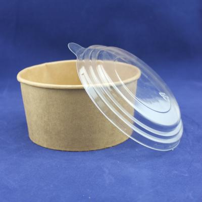 Cina ciotola per insalata in carta artigianale usa e getta con tazza di carta stampata e coperchio per animali domestici in vendita