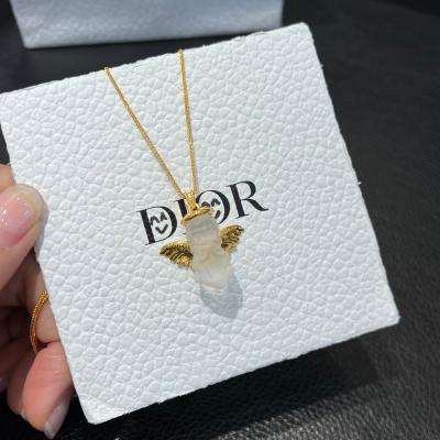 China Quality Choice Shiny Crystal Angel 18K Gold Modern Pendant Fine Jewelry Necklace Gift For Women for sale
