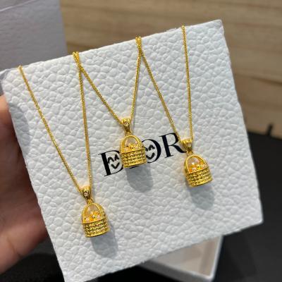 China Cheap Factory Price Custom Made Pendant Available Wealth Basket 18K Gold Pendant Symbolic Meaning Delicate 18K Gold Pendant for sale