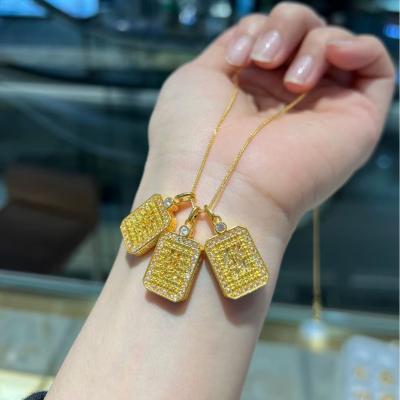 China Cheap Factory Price Bold Distinctive Long-Shaped Pendant With Lucky Chinese Characters 18k Gold Engraveable Name Pendant for sale