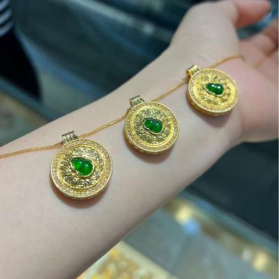 China Competitive price Gourd Jadeite Round 18K Gold Pendant Luxury 18K Gold Pendant Sophisticated 18K Gold Pendant for sale