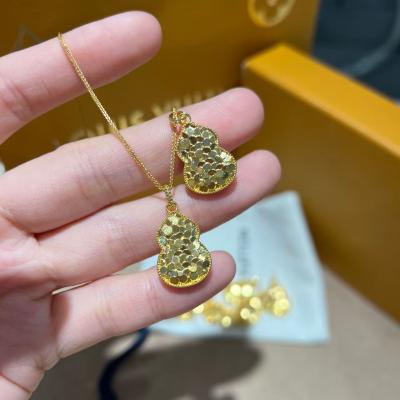 China Factory direct sale Factory Direct 18K Gold Pendant Flat Gourd Shape Hypoallergenic 18K Gold Pendant for sale