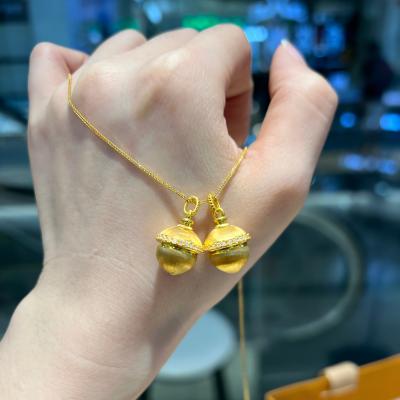 China Custom high Quality Long Lasting 18K Gold Pendant Hollowed-Out Jade Pendant Custom 18K gold pendant for sale
