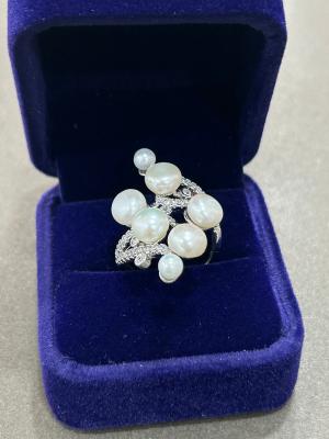 China Natural Freshwater Pearl 925 Silver Ring with Elegant French Retro Style for Daily Wear for sale