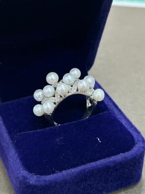 China Factory hot sales Summer jewelry 925 silver natural pearl ring Valentines gift Modern 925 silver natural pearl ring for sale