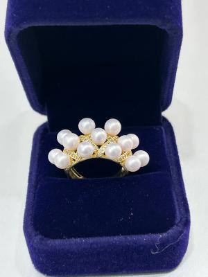 China Manufacturer Supplier Hypoallergenic 925 silver pearl ring Sustainable Golden 925 silver natural freshwater pearl ring for sale