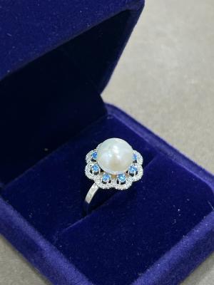 China factory cheap price Pastel Freshwater Pearl RingAnniversary Gift 925 Silver Natural Color Pearl Ring for sale