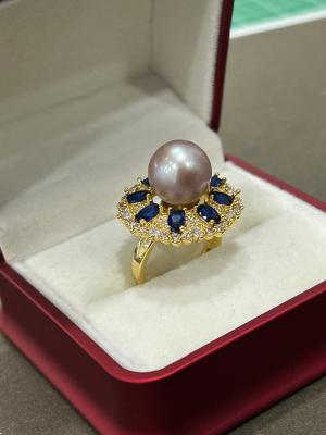 China Cheap Factory Price Engagement 925 Silver Natural Pearl Ring High Luster Chunky 925 Silver Natural Pearl Statement Ring for sale
