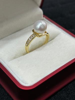 China Competitive price classic Premium luxury 925 silver natural freshwater pearl ring natural freshwater pearl ring for sale