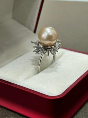 China Elegant 925 Silver Pearl Ring with 11-11.5mm Natural Freshwater Pearl for Party and Daily Wear for sale