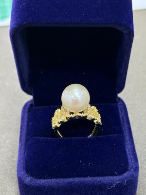 China China manufacturer Anniversary 925 silver pearl ring high gloss victorian style luxury natural freshwater pearl ring for sale