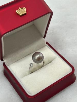 China Adjustable 925 Silver Pearl Ring with 11.5-12mm Natural Freshwater Pearl for Elegant Style for sale