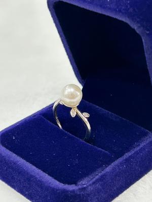 China Cheap Factory Price solitaire style pearl ring Thanksgiving gift Delicate 925 silver natural freshwater pearl ring for sale