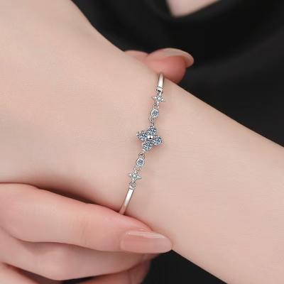 China Factory hot sales Adjustable Luxury Elegant Moissanite Bracelet Sparkling 925 Silver Moissanite Bracelet for sale