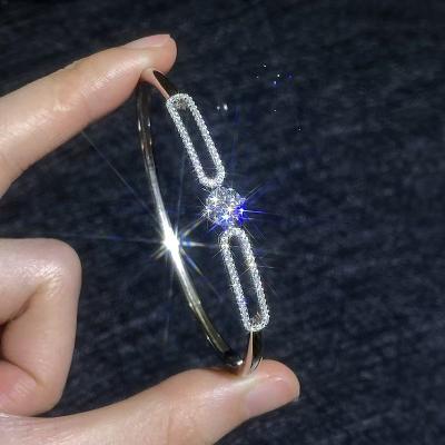 China Professional factory Shiny Luxury Bracelet Sparkling Wedding Engagement 925 Silver Moissanite Bracelet for sale