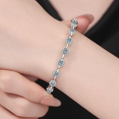 China Factory direct price Classic Bracelet Vintage Moissanite Bangle 925 Silver Moissanite Bracelet for sale