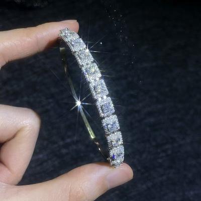 China factory cheap price Custom Anniversary Gift Moissanite Bangle Valentine Gift 925 Silver Moissanite Bracelet for sale