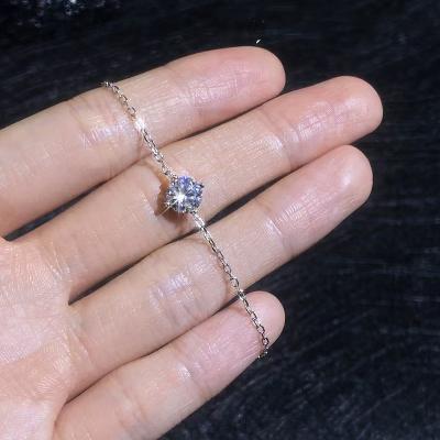 China Cheap Factory Price Flexible Adjustable Moissanite Bracelet Comfort Fit Chain 925 Silver Moissanite Bracelet for sale