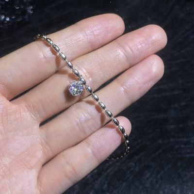 China Factory Direct China  Sterling Silver Adjustable Moissanite Chain Bracelet 925 Silver Moissanite Bracelet for sale