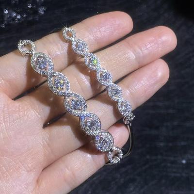 China High Quality Control Real Moissanite Silver Bracelet Genuine Moissanite Bracelet 925 Silver Moissanite Tennis Bracelet for sale